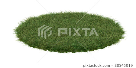 A round patch of grass, isolated on white... - Stock Illustration ...