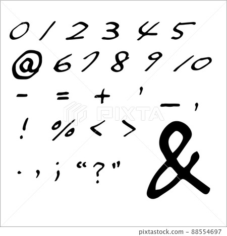 Vector material of handwritten numbers and... - Stock Illustration ...