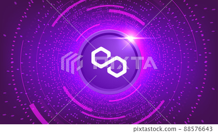 Polygon (MATIC) coin cryptocurrency concept... - Stock Illustration ...