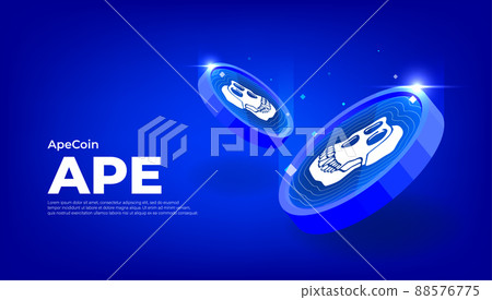 Ape coin cryptocurrency concept banner background. - Stock Illustration ...