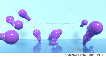 Scattered light bulbs - 3D render - Stock Illustration [88581911] - PIXTA