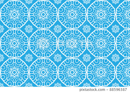 Blue wall decorative seamless pattern - Stock Illustration [88596387 ...