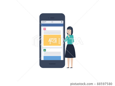 Illustration material of SNS and in-feed... - Stock Illustration ...
