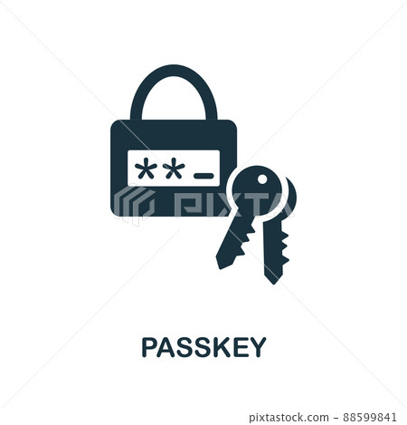 Passkey flat icon. Colored element sign from... - Stock Illustration ...