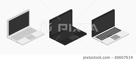 isometric laptop computer isolated vector... - Stock Illustration ...