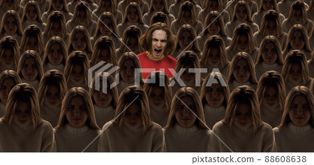Crowd Of Identical People