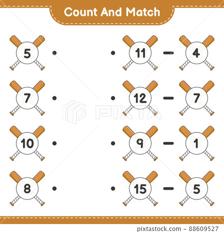 Count and match, count the number of Baseball... - Stock Illustration ...