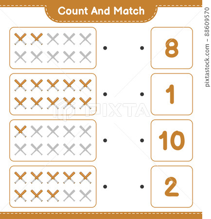 Count and match, count the number of Baseball... - Stock Illustration ...