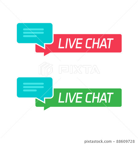 Live chat support icon button vector or online... - Stock Illustration ...