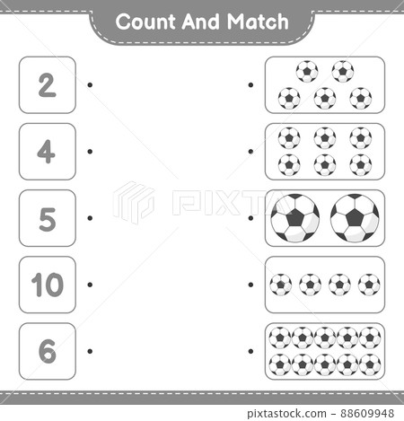 Count and match, count the number of Soccer... - Stock Illustration ...