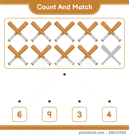 Count and match, count the number of Baseball... - Stock Illustration ...