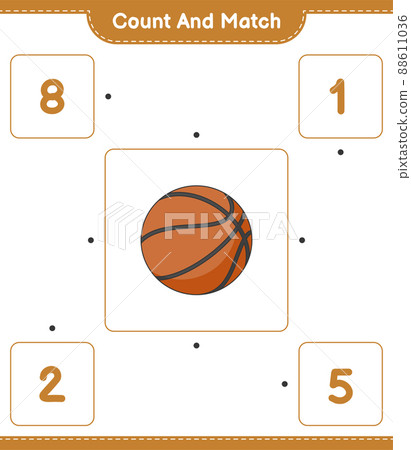 Count and match, count the number of Basketball... - Stock Illustration ...