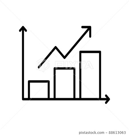 Growth graph thin line icon on white background... - Stock Illustration ...