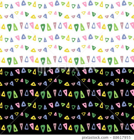 Triangle cute geometric shapes seamless...-插圖素材 [88617955] - PIXTA圖庫