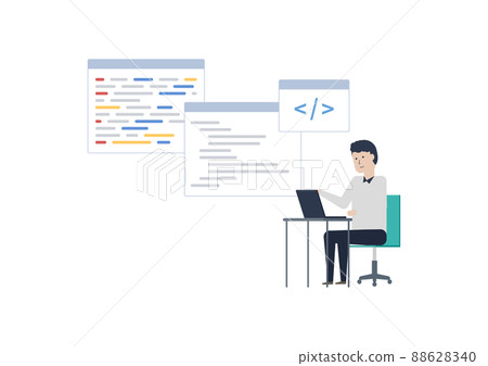 Illustration material of programming, typing... - Stock Illustration ...