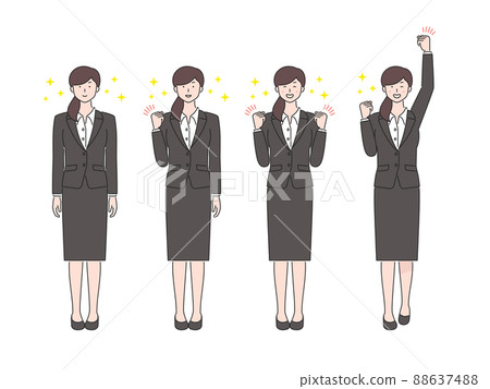 Young employee Full body female 01 - Stock Illustration [88637488] - PIXTA