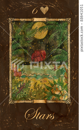 Stars. Card of Old Marine Lenormand Oracle...-插圖素材 [88641051] - PIXTA圖庫