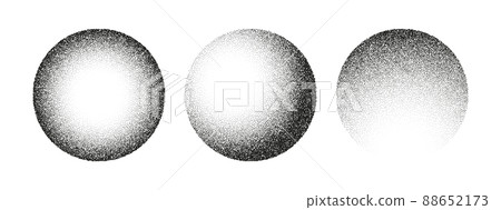 Circle noise texture dotwork grain 3D sphere... - Stock Illustration ...