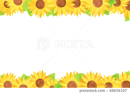 Simple and cute sunflower frame illustration - Stock Illustration ...