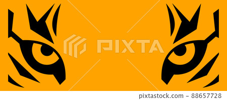 Wide poster with tiger eyes. Sticker with big... - Stock Illustration ...