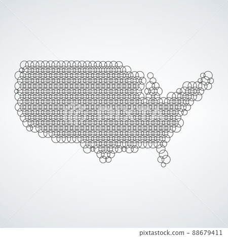 USA circle map. Concept for networking,... - Stock Illustration ...