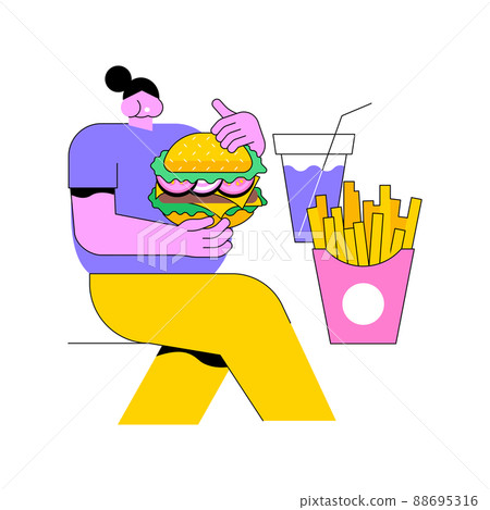 Overeating addiction abstract concept vector... - Stock Illustration ...