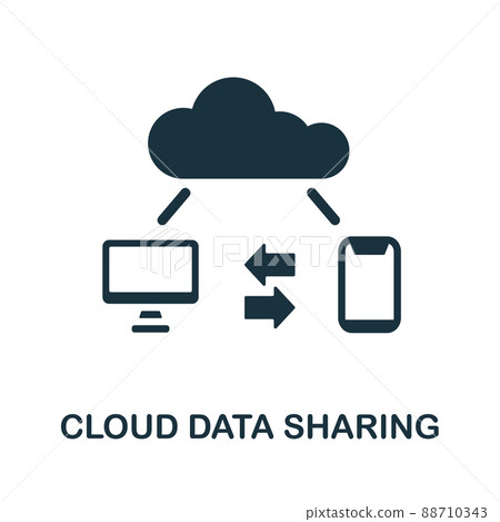 Cloud Data Sharing flat icon. Colored element... - Stock Illustration ...