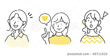 Simple female illustration drawn with line... - Stock Illustration ...