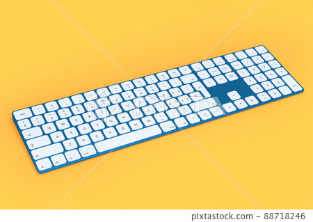 Modern blue aluminum computer keyboard isolated... - Stock Illustration ...
