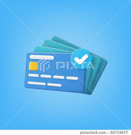 3d credit card icon - Stock Illustration [88719937] - PIXTA