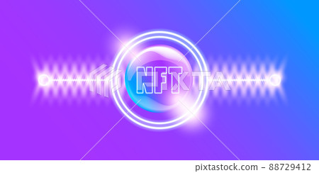 NFT modern violet horizontal banner design... - Stock Illustration ...