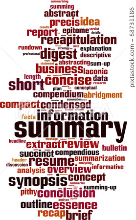 Summary word cloud - Stock Illustration [88731186] - PIXTA