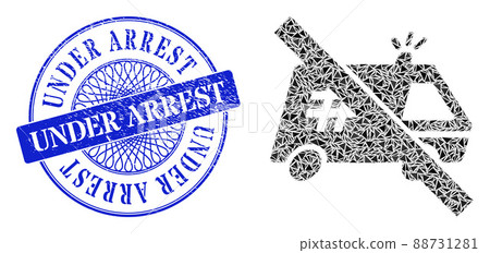 Scratched Under Arrest Stamp and Triangle... - Stock Illustration ...