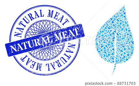Rubber Natural Meat Stamp Seal and Triangle... - Stock Illustration ...