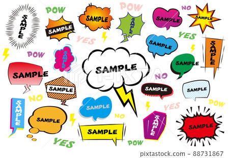 American comic style balloon set 01_color - Stock Illustration ...