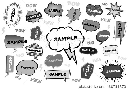 American comic style balloon set 01_monochrome - Stock Illustration ...