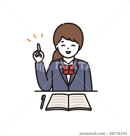 Illustration of a high school girl explaining... - Stock Illustration ...