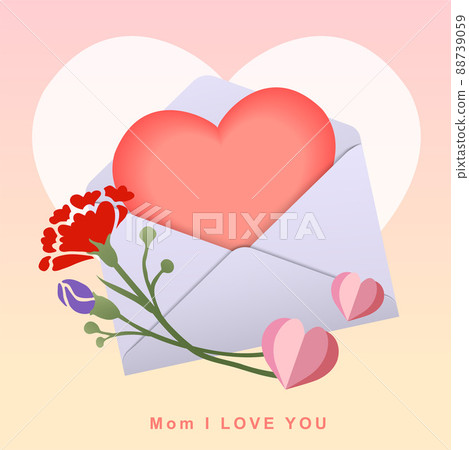 letter, flower, heart - Stock Illustration [88739059] - PIXTA