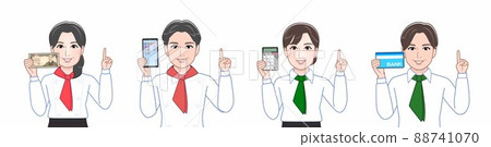 4 restaurant staff - Stock Illustration [88741070] - PIXTA