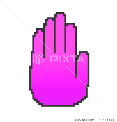 STOP hand sign (purple) dot picture - Stock Illustration [88743154] - PIXTA