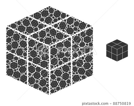 3D Cube Recursion Collage of 3D Cube Items - Stock Illustration ...