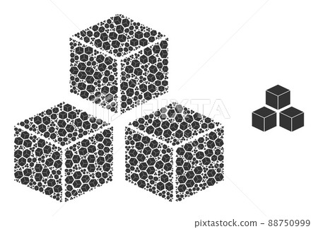 Cubes Recursive Collage of Cubes Icons - Stock Illustration [88750999 ...