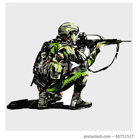 Sketch of Ukraine army at battlefield hand draw - Stock Illustration ...
