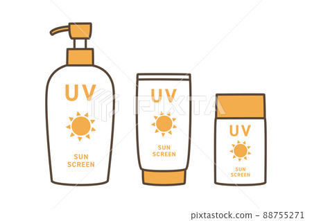 Sunscreen illustration set - Stock Illustration [88755271] - PIXTA