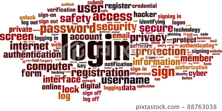 Login word cloud - Stock Illustration [88763038] - PIXTA