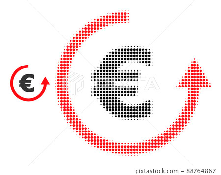 Halftone Dotted Euro Refund Icon - Stock Illustration [88764867] - PIXTA