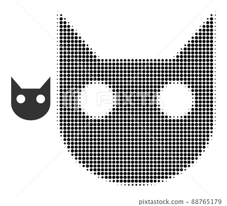 Halftone Dotted Cat Head Icon - Stock Illustration [88765179] - PIXTA