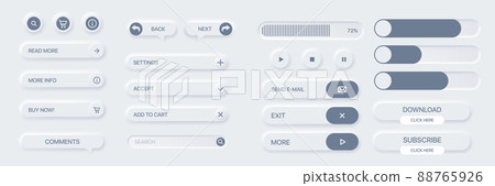 Set of vector buttons for websites, mobile... - Stock Illustration ...