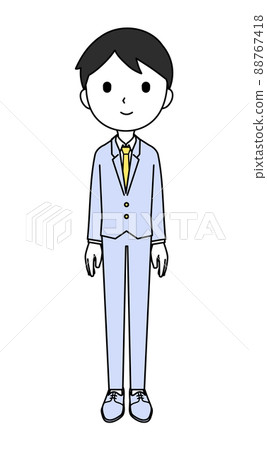 Male businessman in a suit standing upright... - Stock Illustration ...