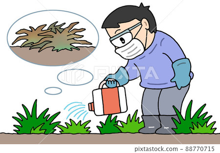 Weed control / herbicide spraying - Stock Illustration [88770715] - PIXTA